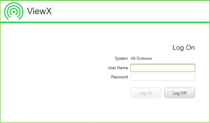 ViewX and Virtual ViewX Clients Guide - Log On to ViewX (ViewX Client)